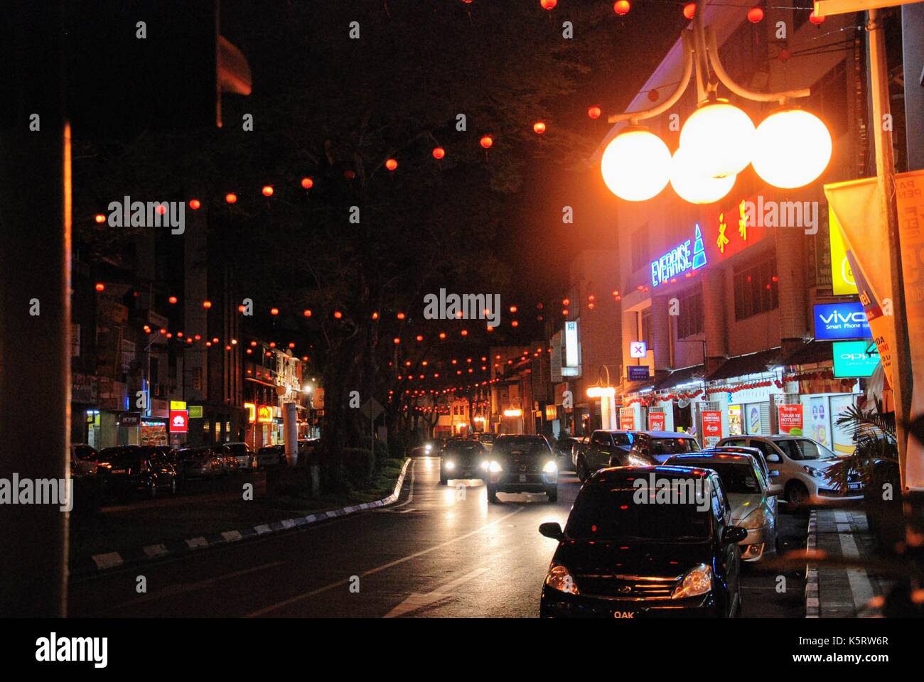 kuching by night, borneo, indonesia Stock Photo - Alamy