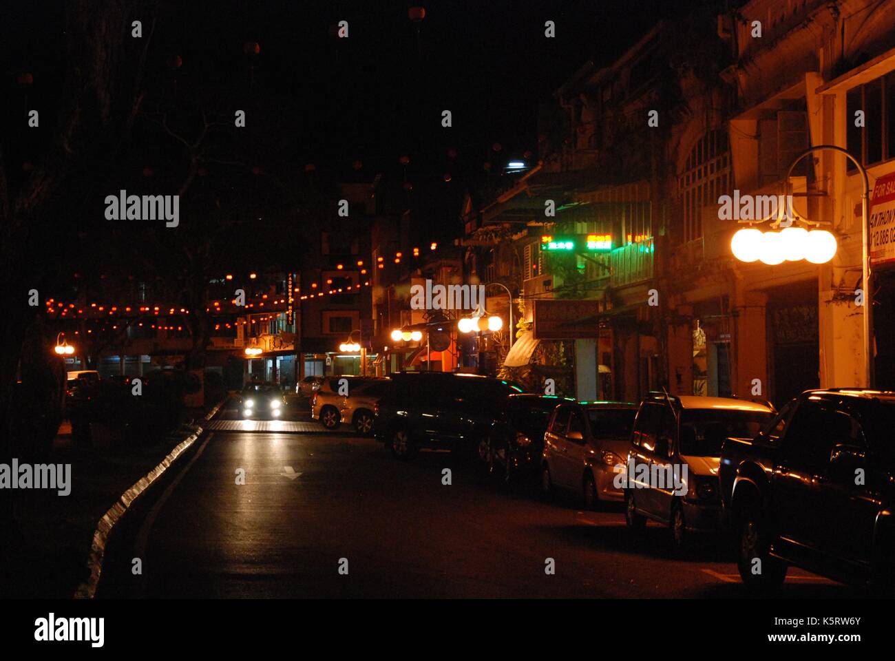 kuching by night, borneo, indonesia Stock Photo - Alamy