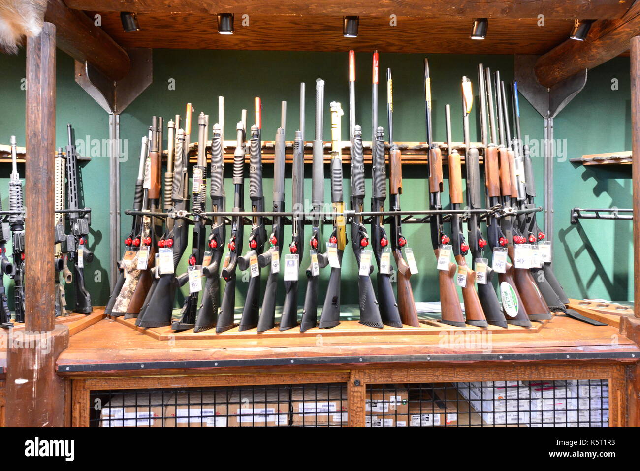Rifles in a gun rack Stock Photo - Alamy