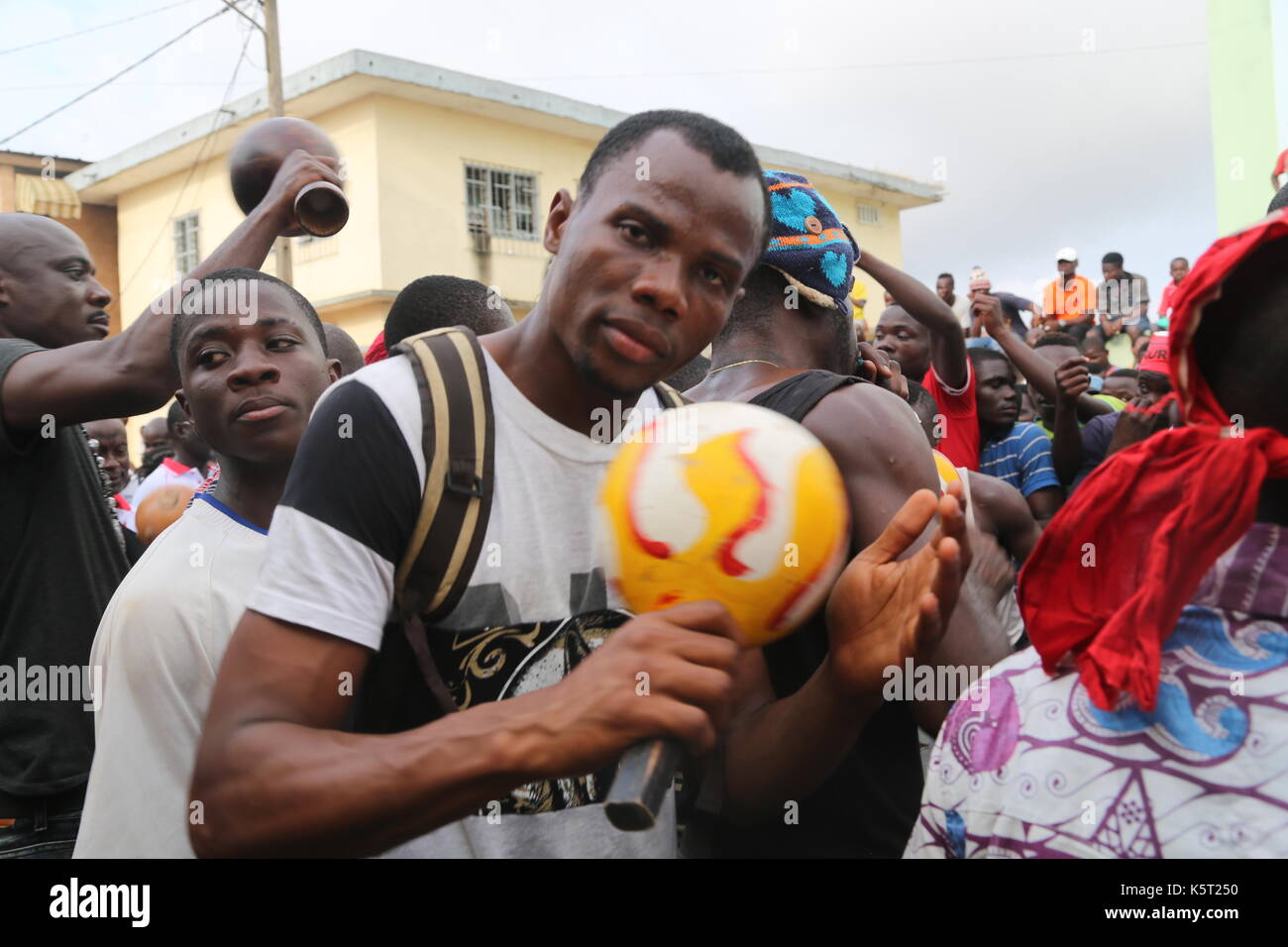 Traditional event in Ebrie village in Africa Stock Photo - Alamy