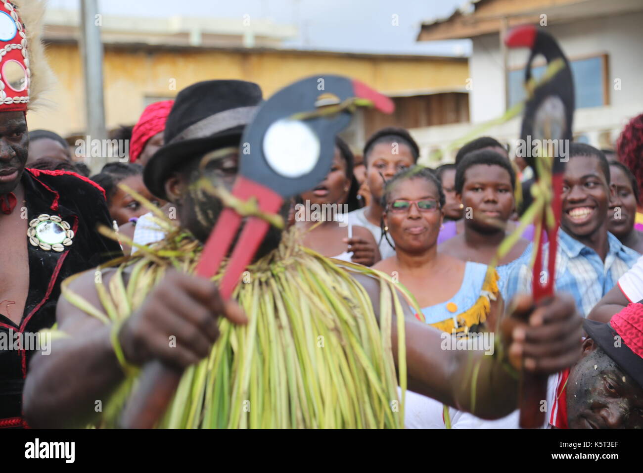 Traditional event in Ebrie village in Africa Stock Photo - Alamy