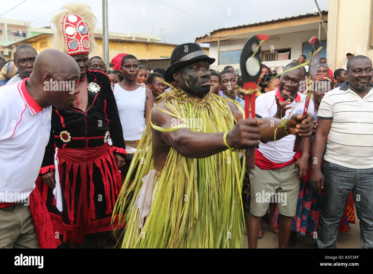 Traditional event in Ebrie village in Africa Stock Photo - Alamy