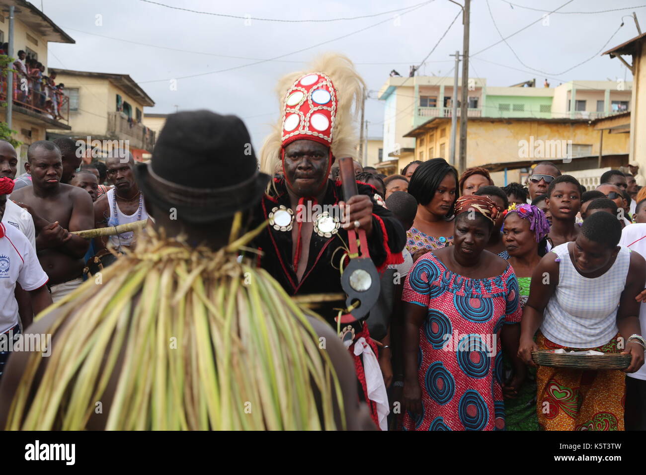 Traditional event in Ebrie village in Africa Stock Photo - Alamy