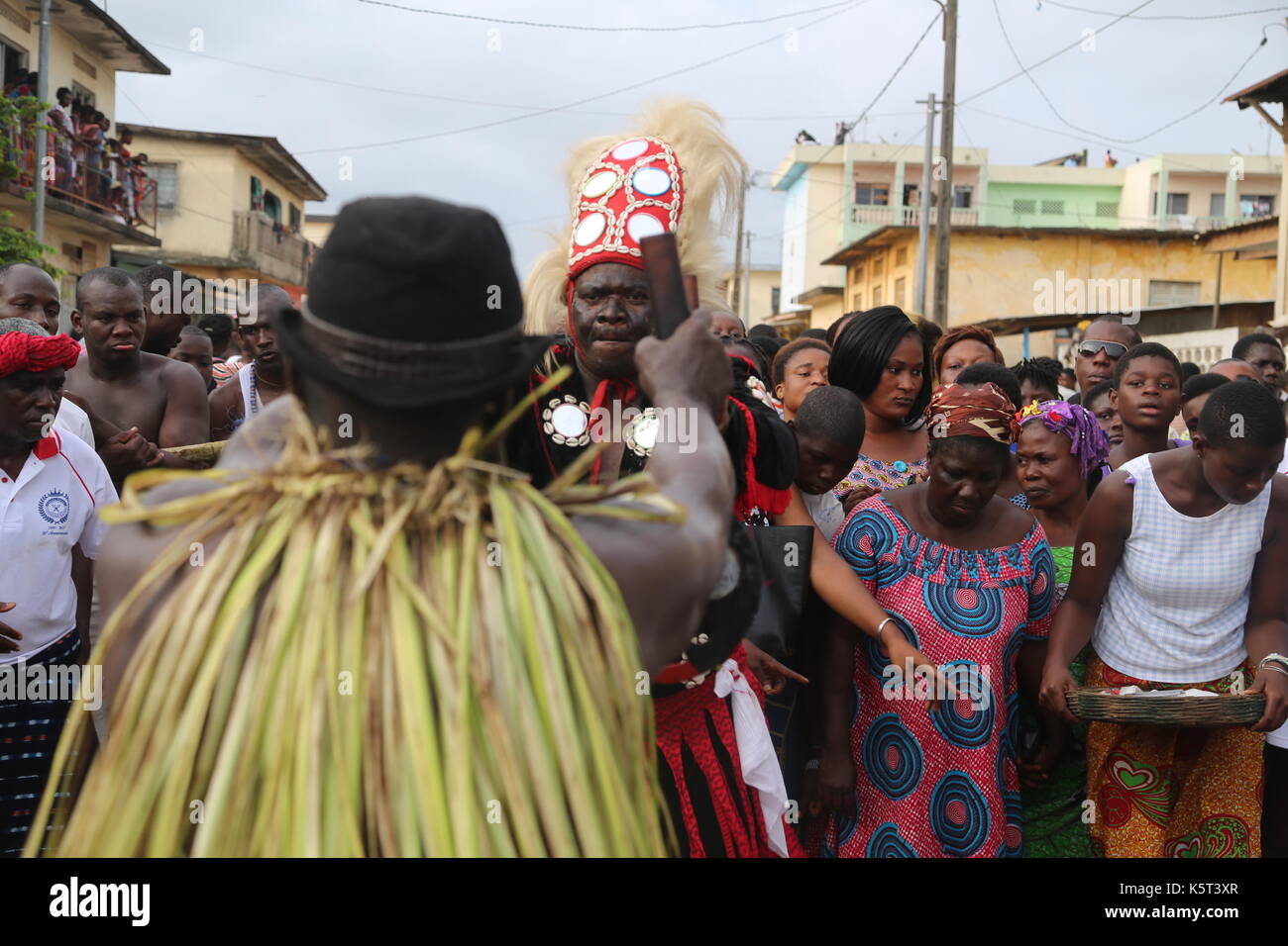 Traditional event in Ebrie village in Africa Stock Photo - Alamy