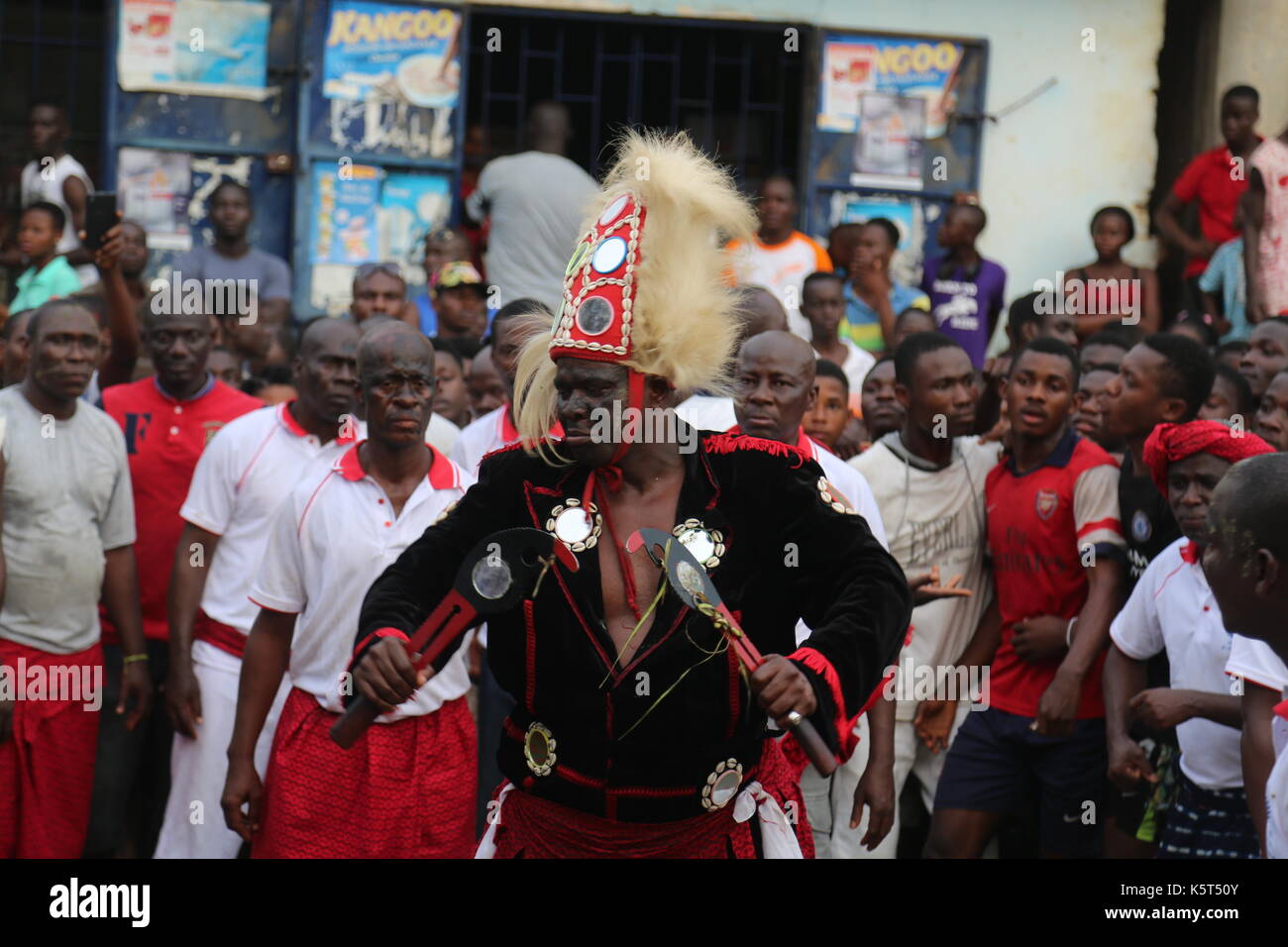 Traditional event in Ebrie village in Africa Stock Photo - Alamy