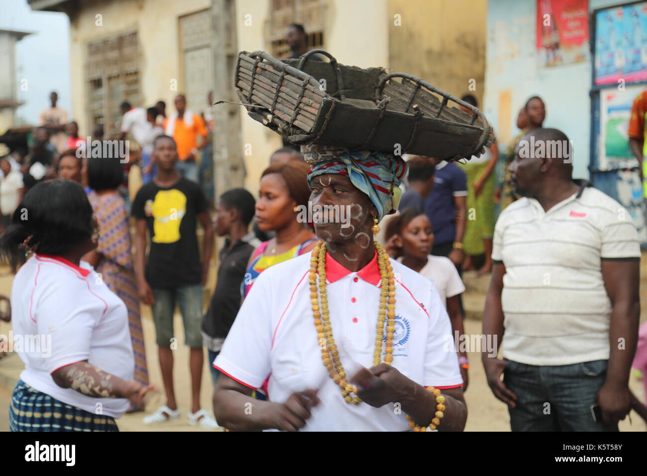 Traditional event in Ebrie village in Africa Stock Photo - Alamy