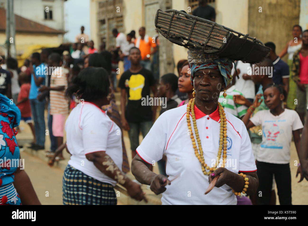 Traditional event in Ebrie village in Africa Stock Photo - Alamy
