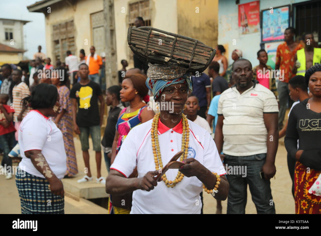 Traditional event in Ebrie village in Africa Stock Photo - Alamy