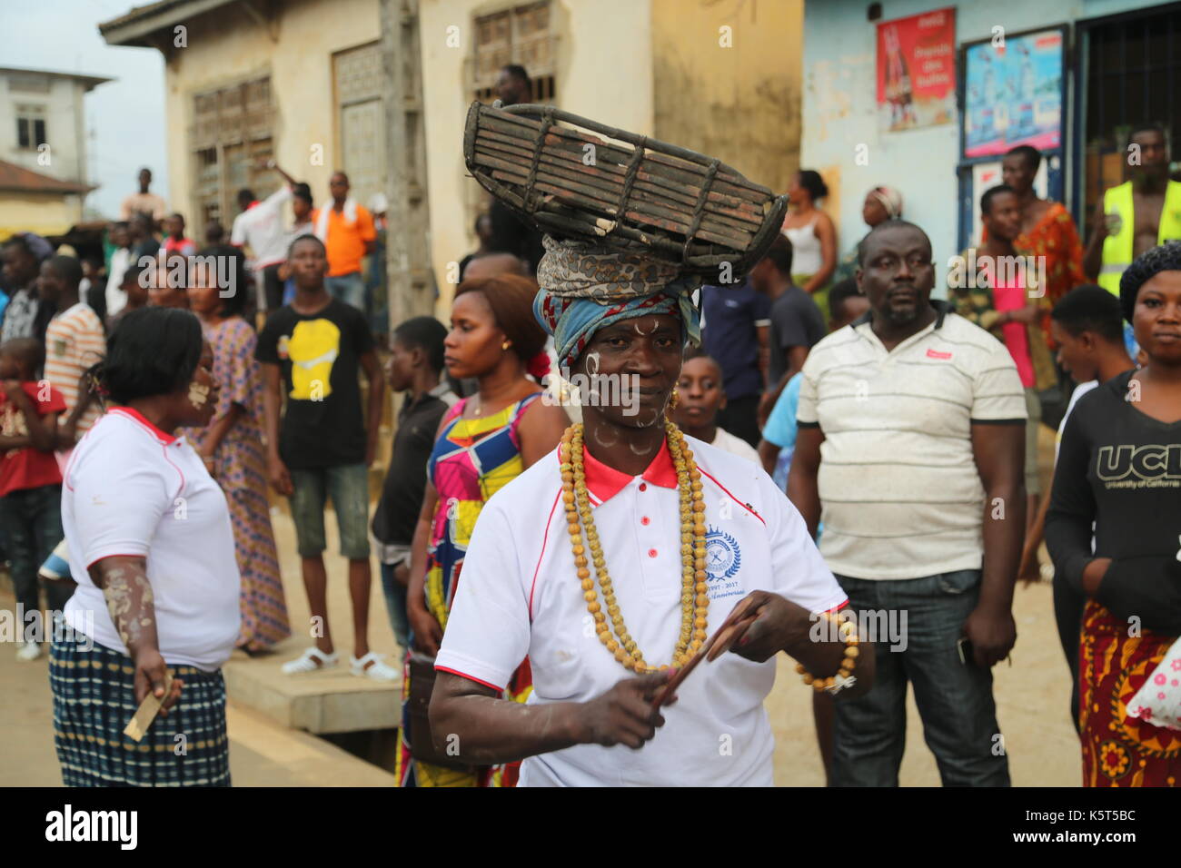 Traditional event in Ebrie village in Africa Stock Photo - Alamy