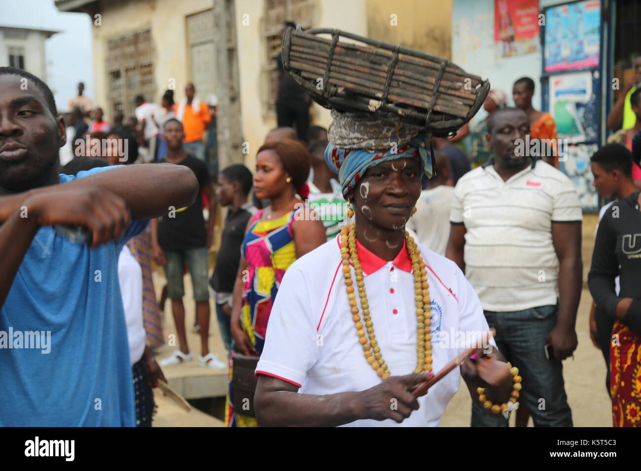 Traditional event in Ebrie village in Africa Stock Photo - Alamy