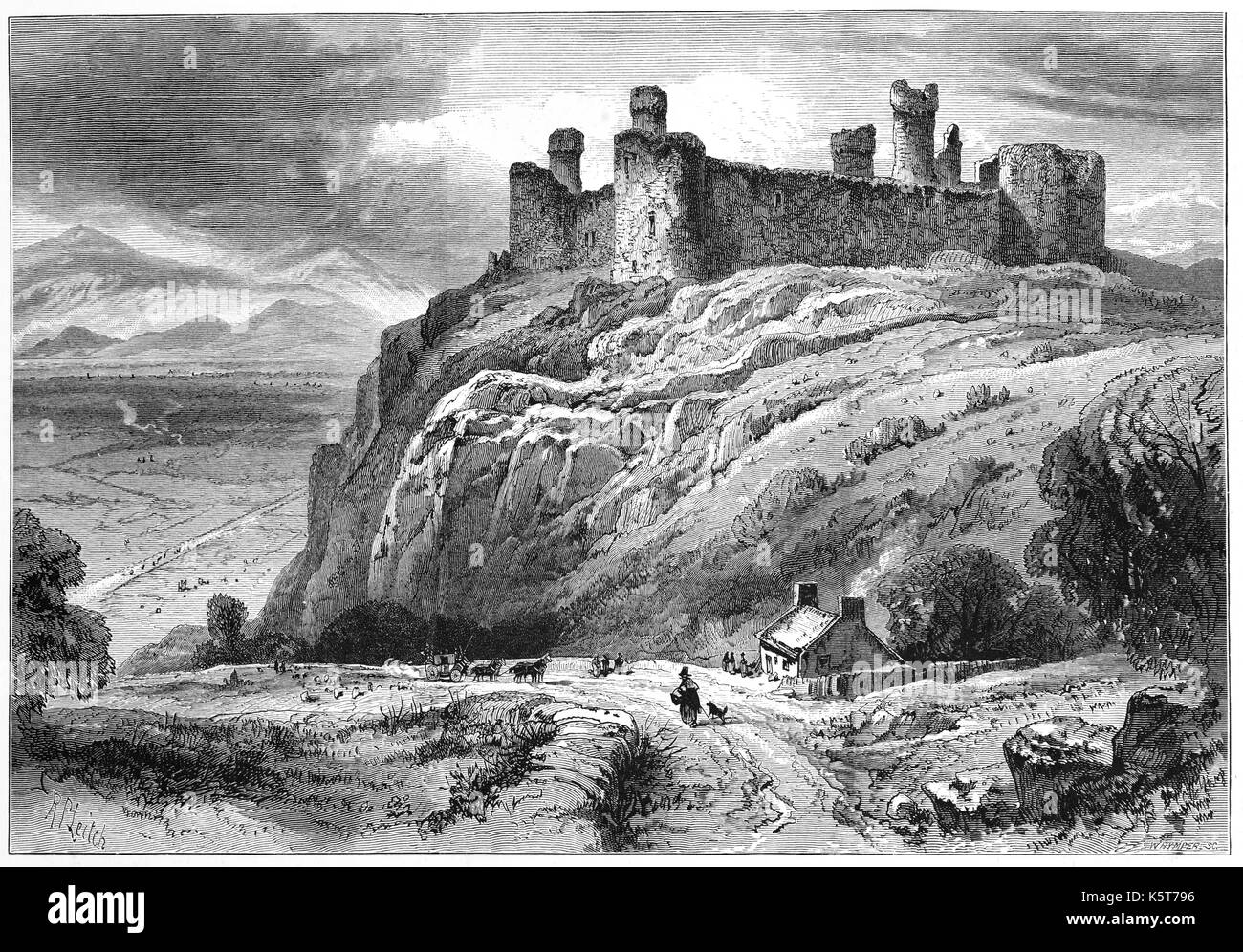 1870: Harlech Castle is a medieval fortification, constructed atop a ...