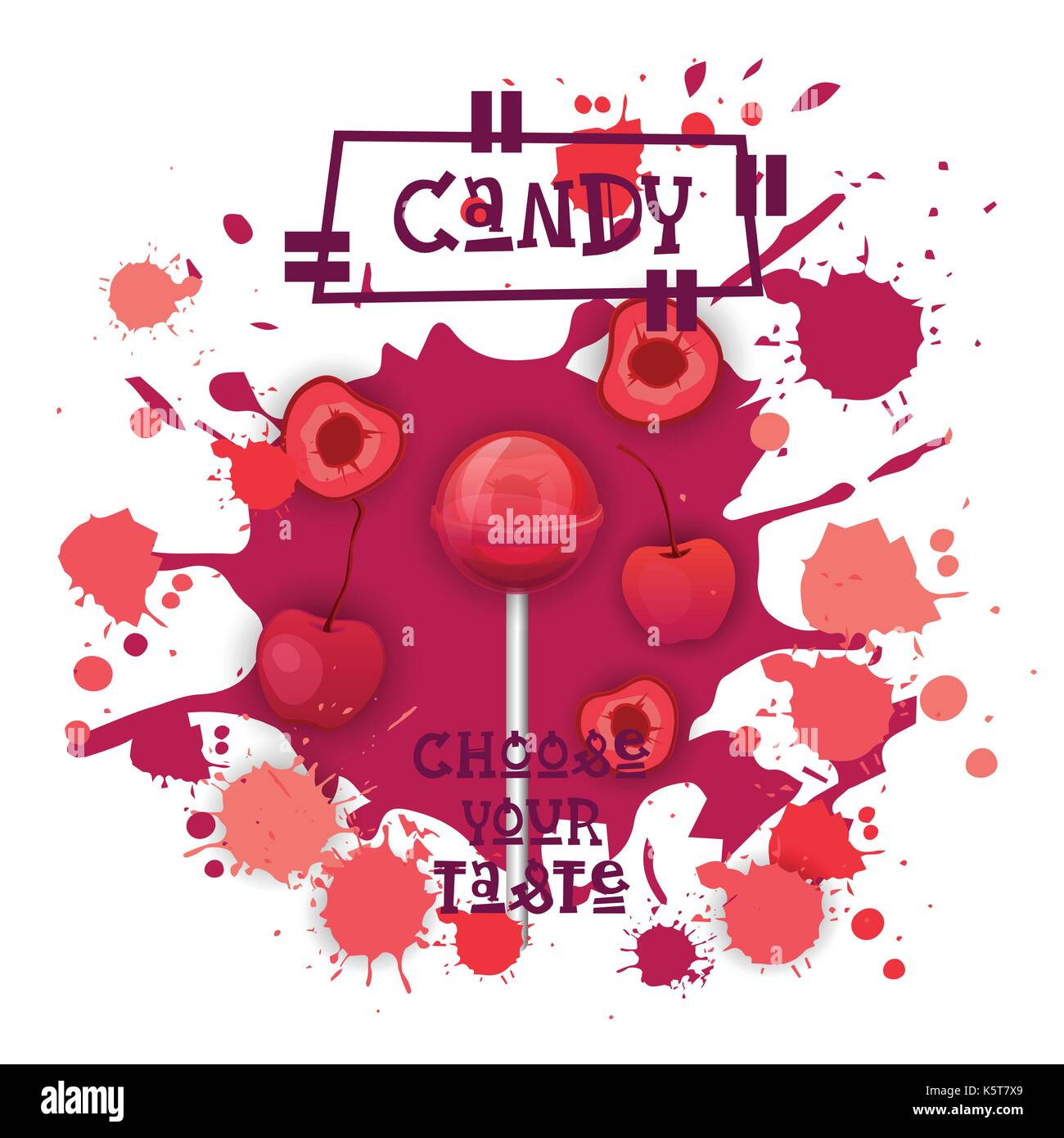 Dessert cherry fruit stick Stock Vector Images - Alamy