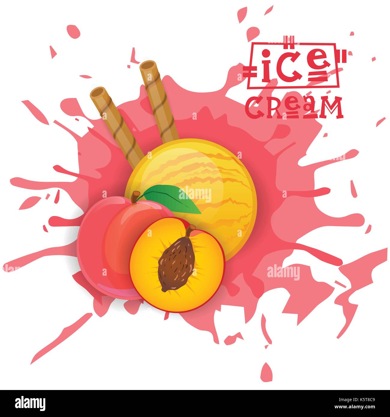 Summer refreshing cold peach Stock Vector Images - Alamy