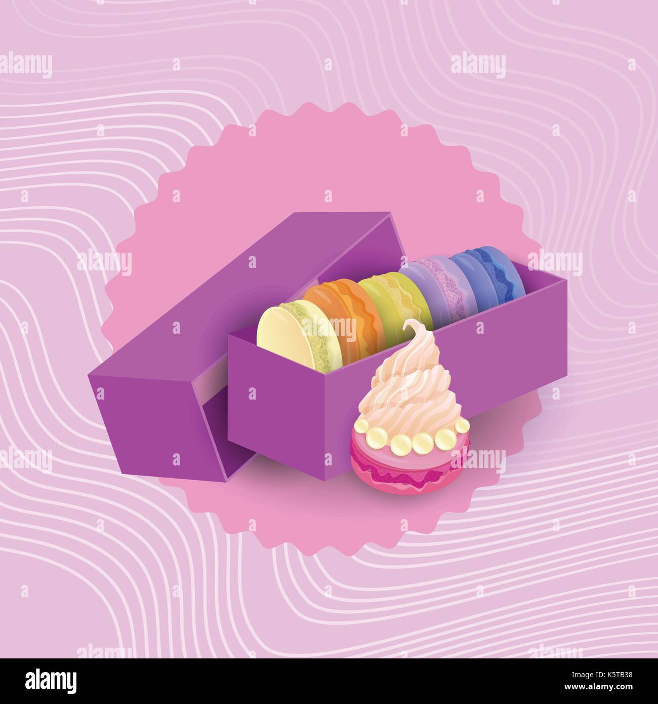 Colorful Macarons Set Dessert Sweet Beautiful Delicious Food Stock ...