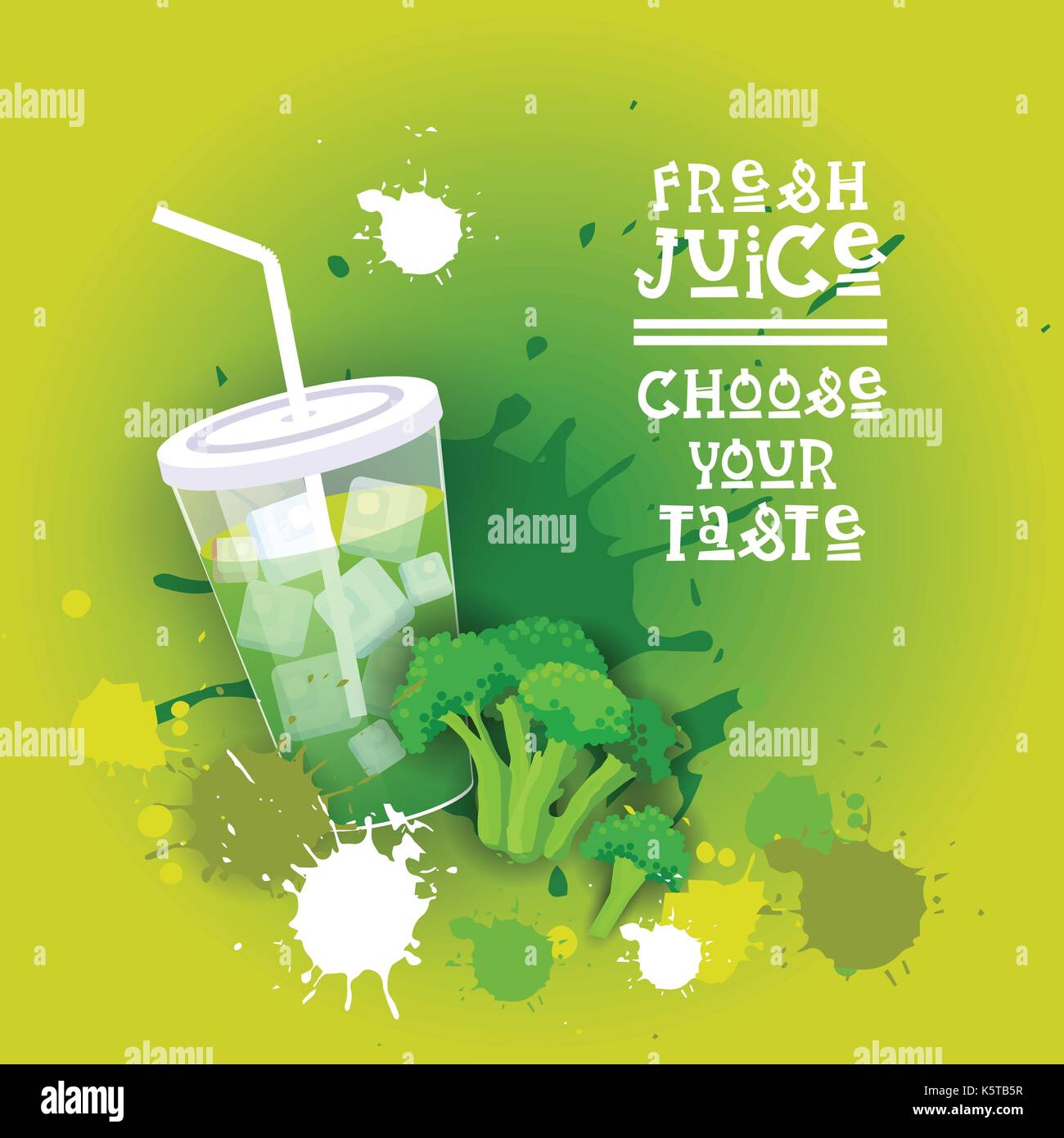 Fresh Juice Logo Healthy Vitamin Drink Bar Colorful Banner Stock Vector ...