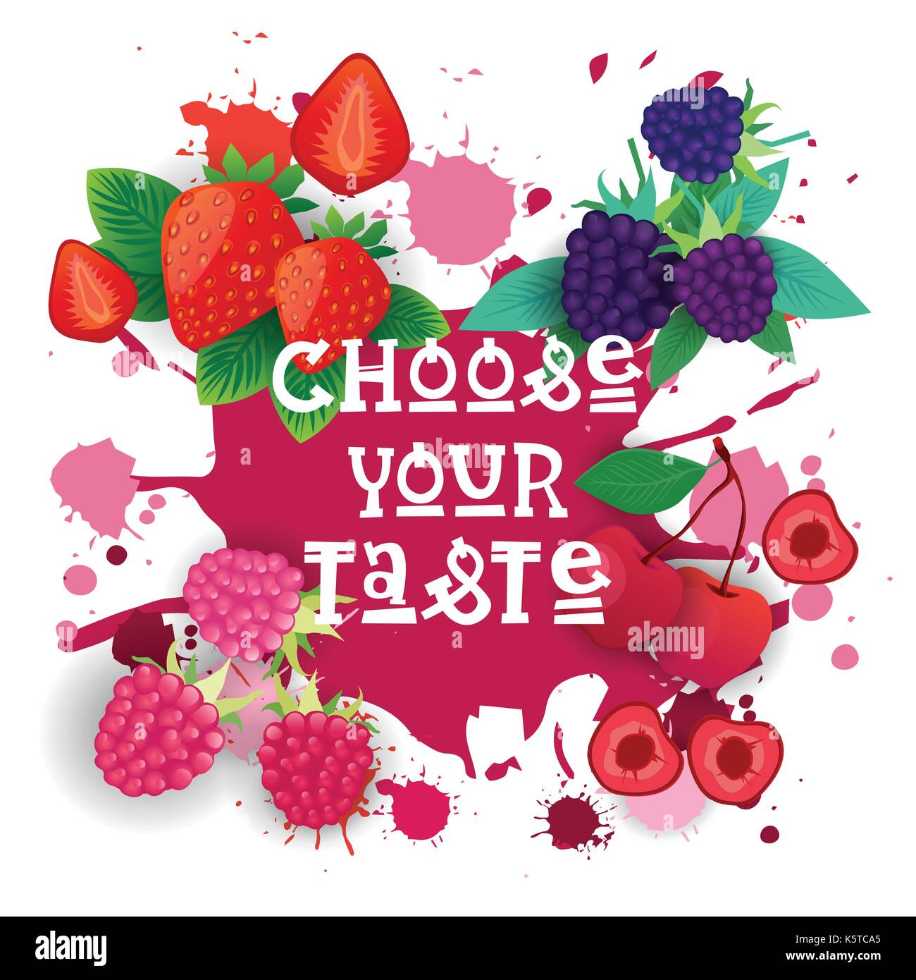 Choose Your Taste Banner Berries Collection Cafe Logo Colorful Sweet ...