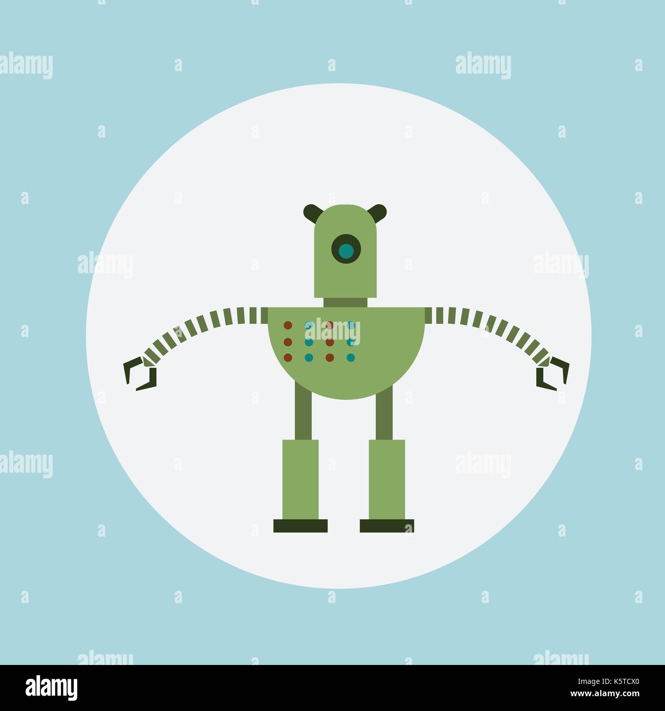 Modern Robot Icon Cartoon, Futuristic Artificial Intelligence Mechanism ...