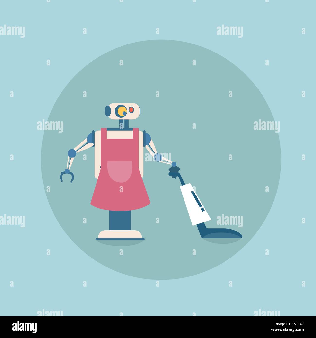 Automatic robot cleaning Stock Vector Images - Alamy