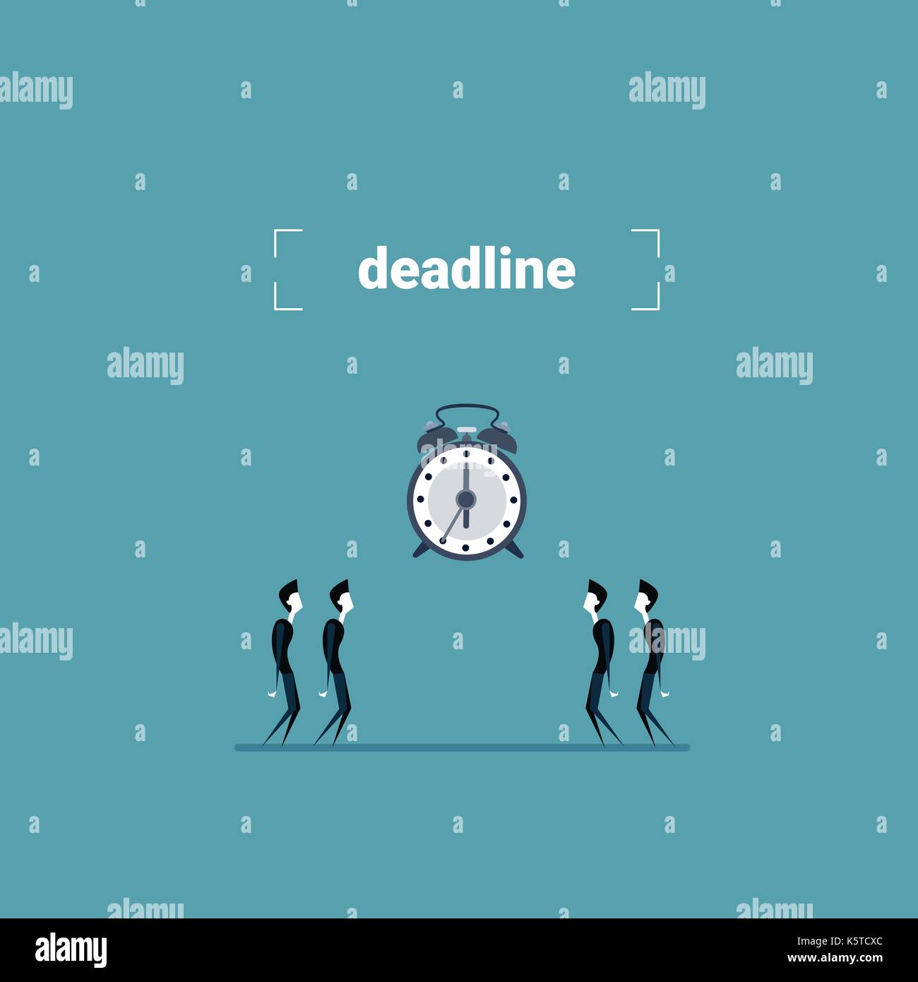 Group Of Business People Looking At Clock Time Deadline Concept Stock ...