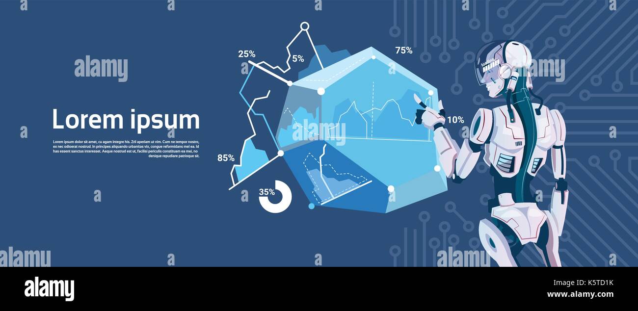 Modern Robot Hold Loading Graphic Diagram, Futuristic Artificial ...