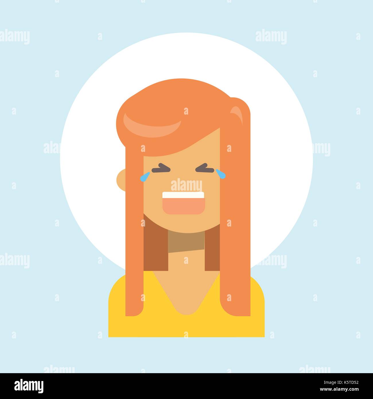Female Cry Emotion Profile Icon, Woman Cartoon Portrait Face Stock ...