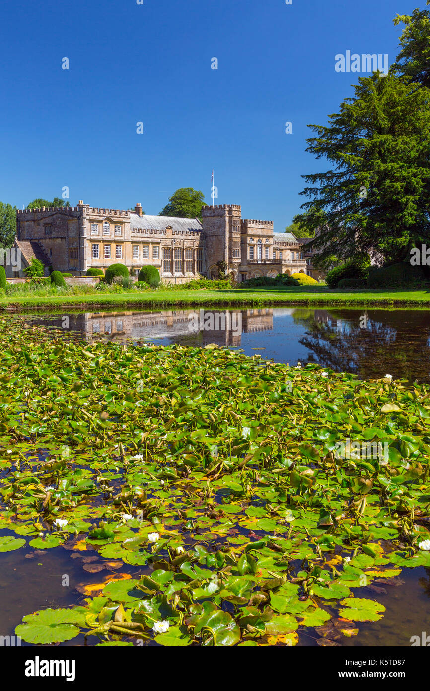 The front facade of Forde Abbey, a former Cistercian monastery is ...