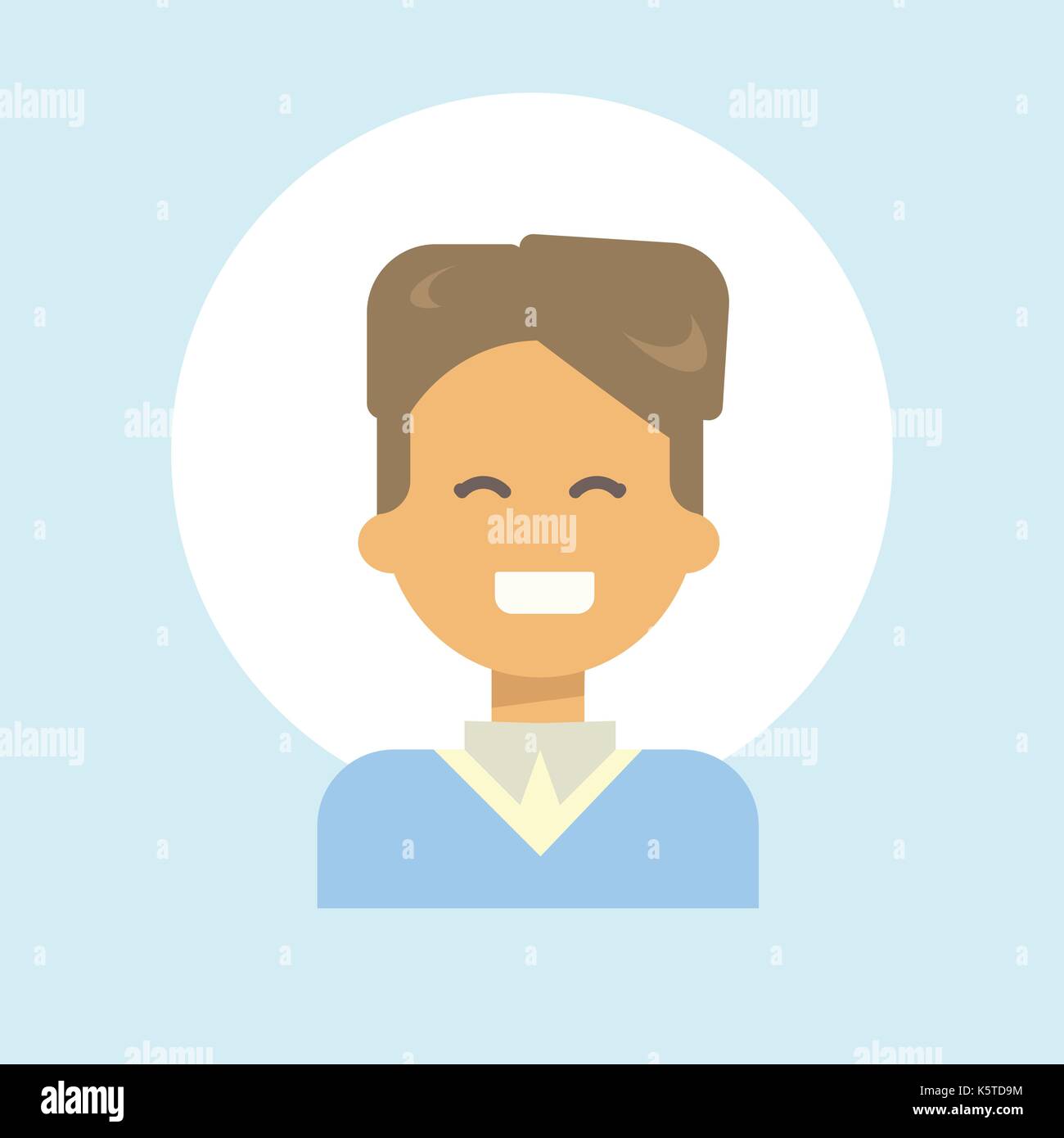 Female Emotion Profile Icon, Woman Cartoon Portrait Happy Smiling Face ...