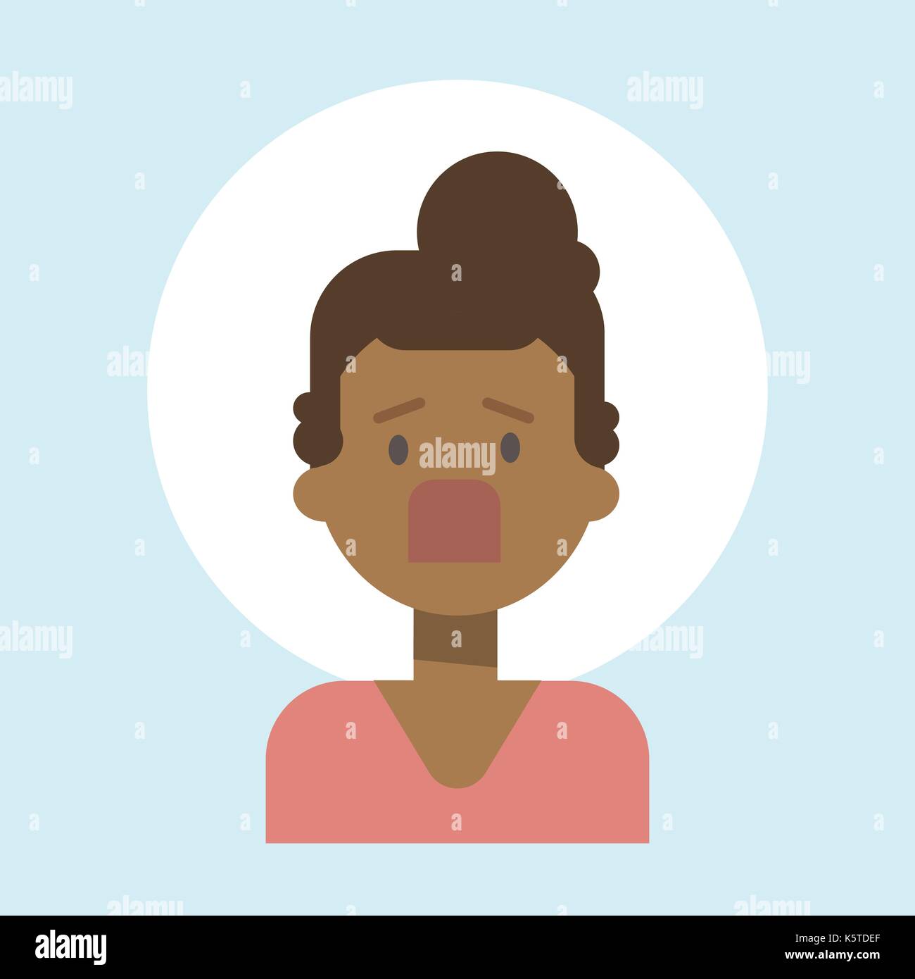 African American Female Screaming Emotion Profile Icon, Woman Cartoon ...
