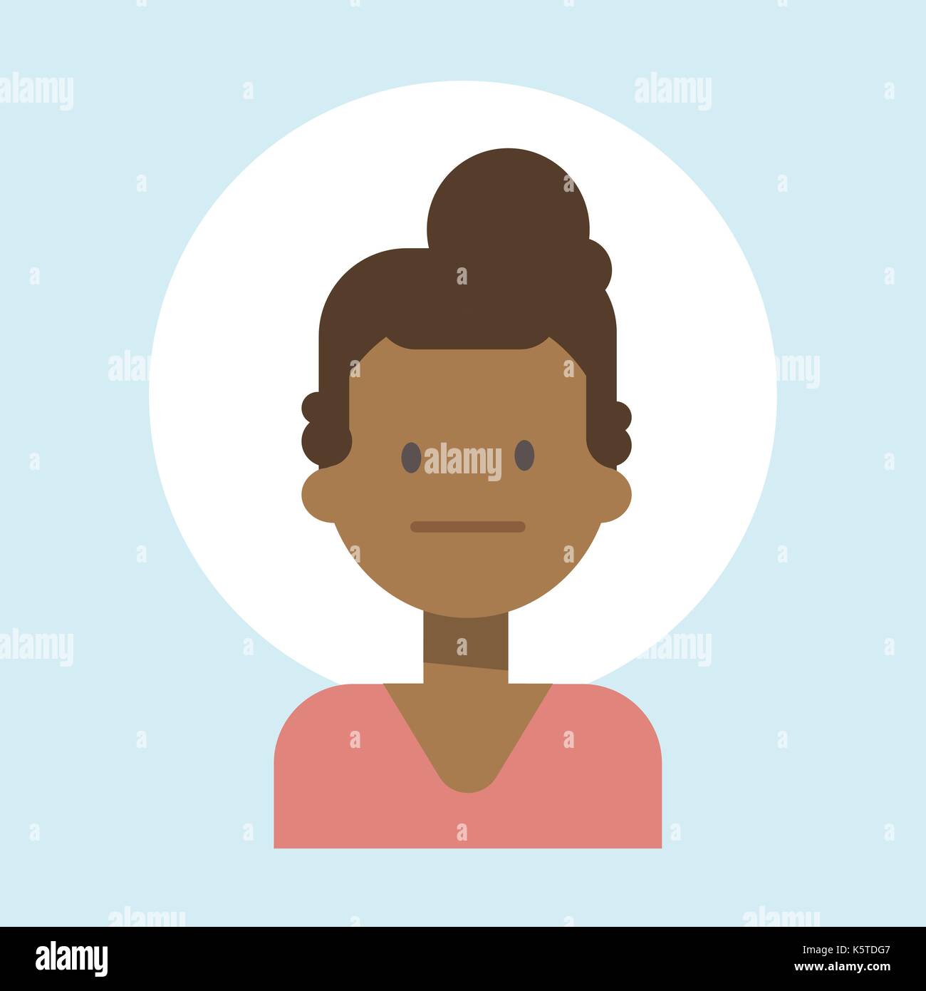African American Female Neutral Emotion Profile Icon, Woman Cartoon ...