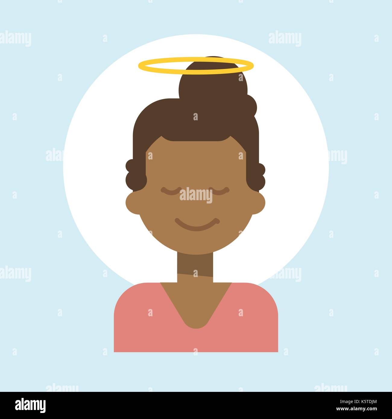 African American Female With Angel Nimbus Emotion Profile Icon, Woman ...
