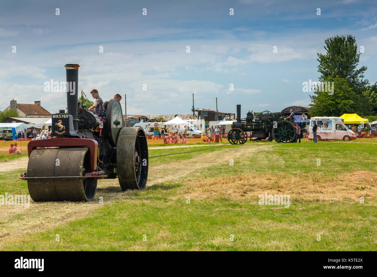 An historic Fowler ploughing engine and Aveling & Porter road roller at ...