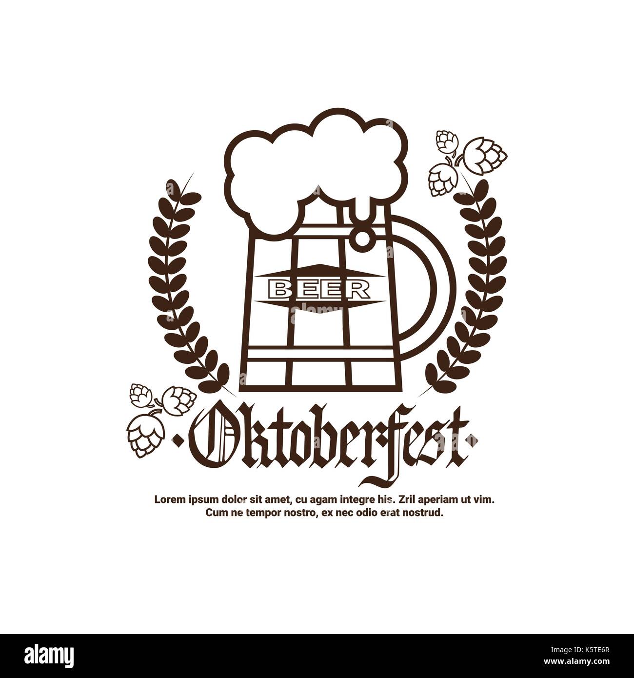 Oktoberfest Beer Festival Logo Holiday Decoration Posters Design Stock ...