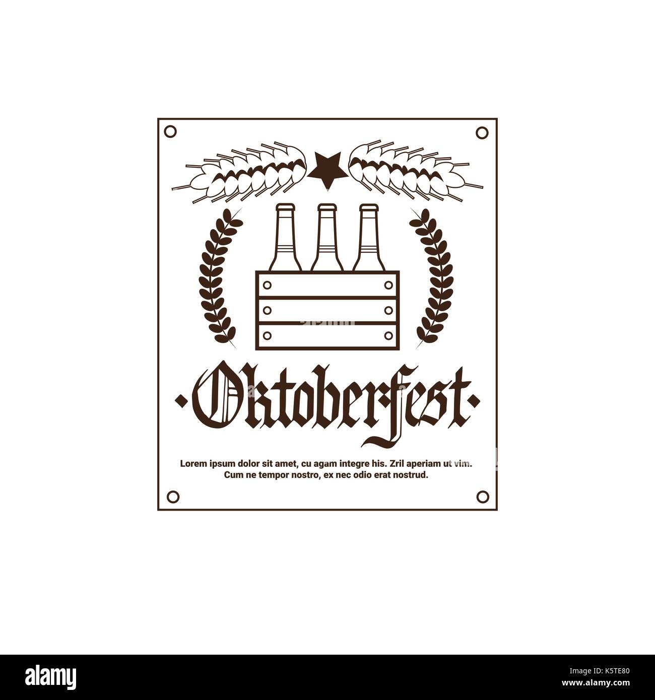 Oktoberfest Beer Festival Logo Holiday Decoration Posters Design Stock ...