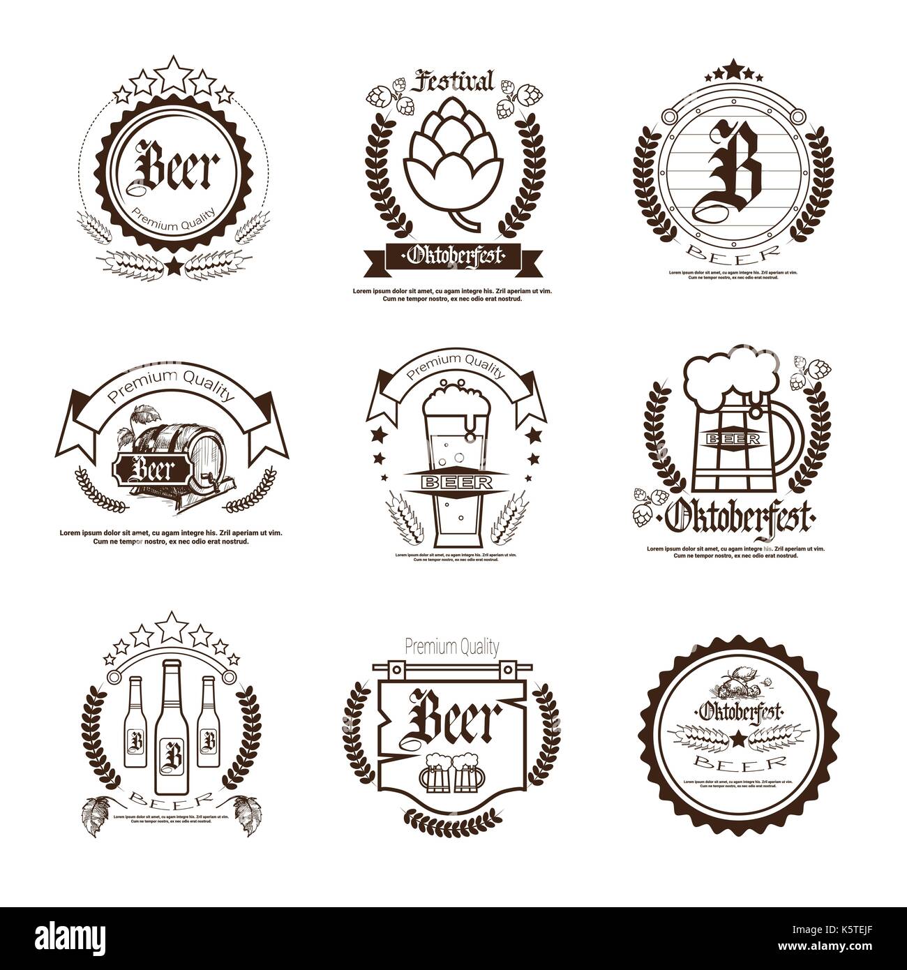 Vintage beer logos craft beer hi-res stock photography and images - Alamy
