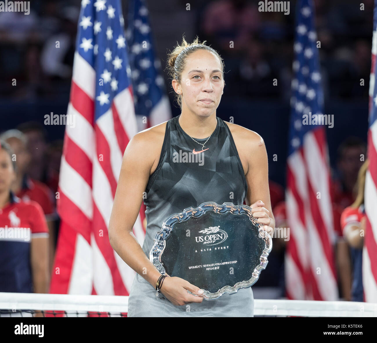 New York, NY USA - September 9, 2017: Madison Keys holds runner-up ...