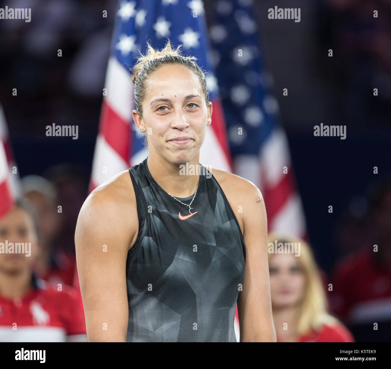 New York, NY USA - September 9, 2017: Madison Keys on court after ...