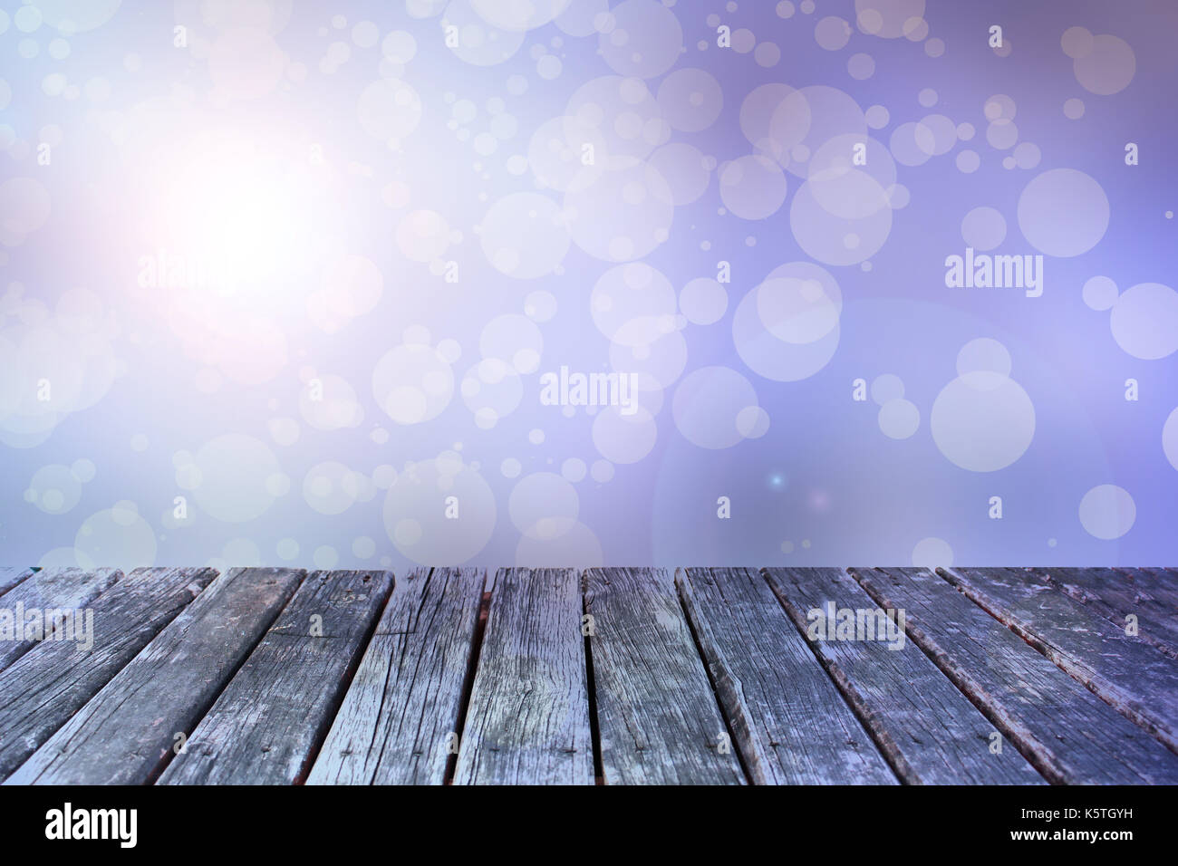 wood table blue abstract blur bokeh background Stock Photo - Alamy