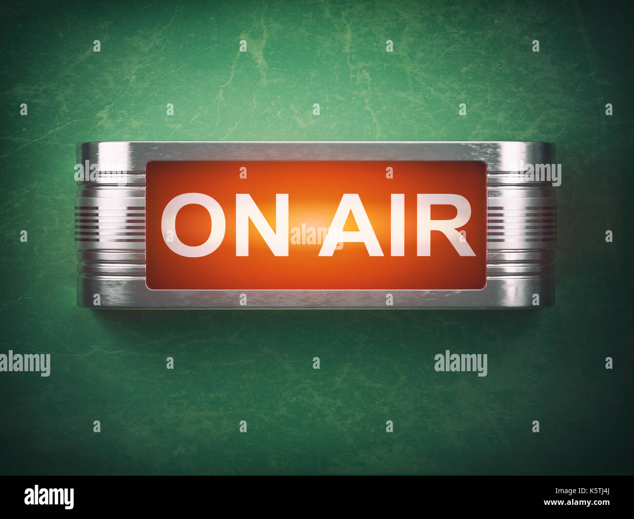 On air red glowing warning signboard. Record or broadcasting concept ...