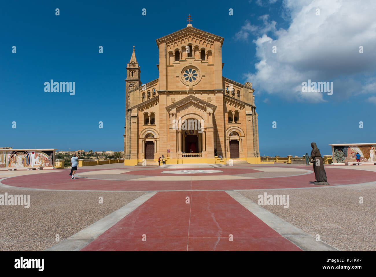 GHARB, GOZO, MALTA - AUGUST 22, 2017: The neo romanesque church of Ta ...