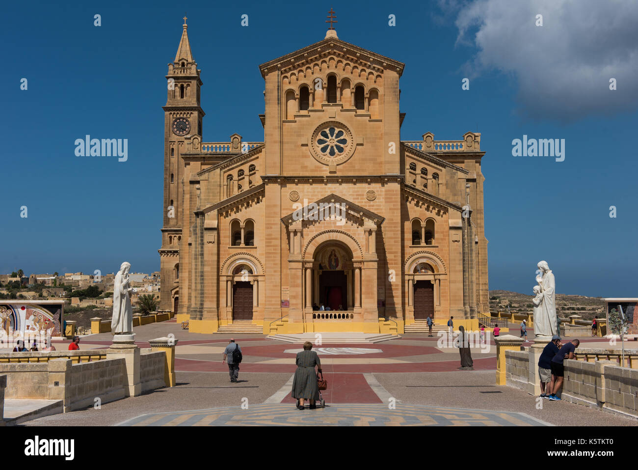 GHARB, GOZO, MALTA - AUGUST 22, 2017: The neo romanesque church of Ta ...