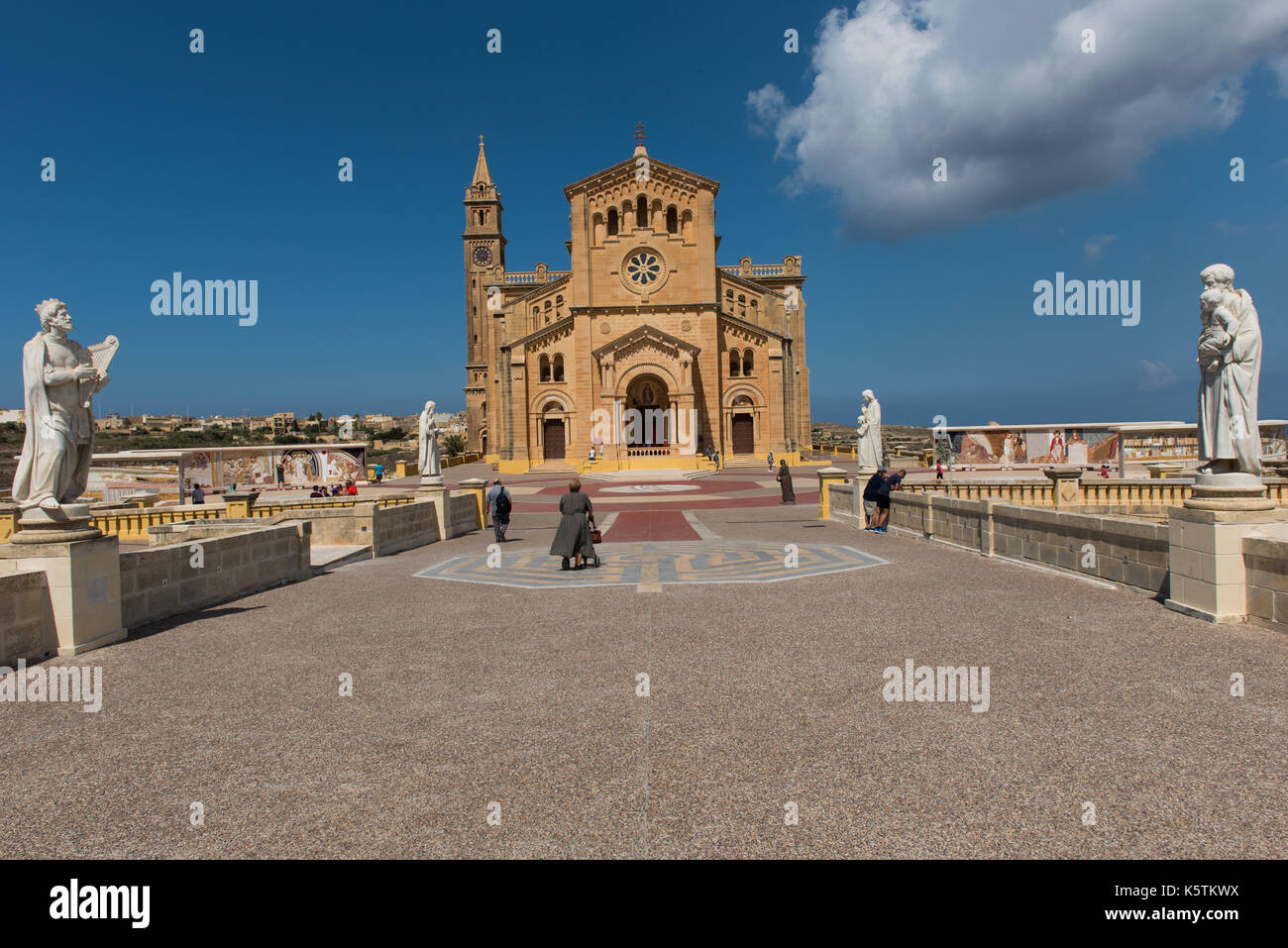 GHARB, GOZO, MALTA - AUGUST 22, 2017: The neo romanesque church of Ta ...