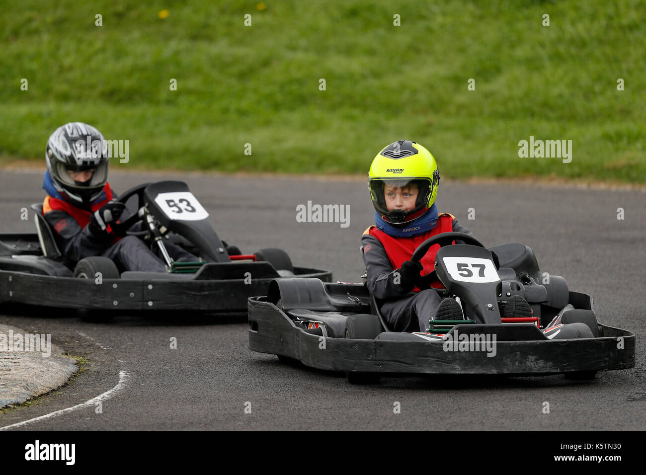 Go karts at the start hi-res stock photography and images - Alamy