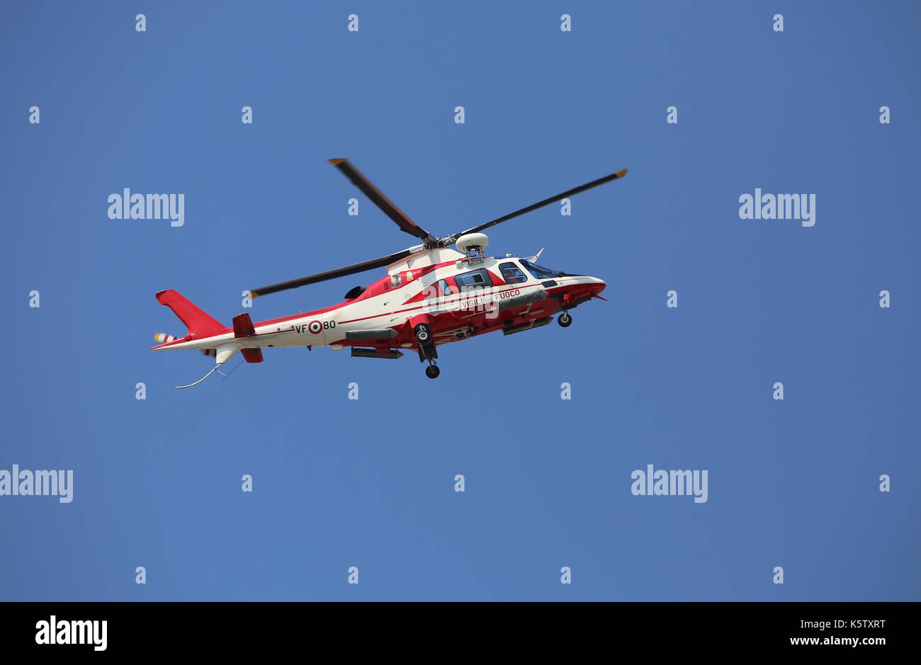 Veneto, Italy - May 26, 2016: Helicopter of Italian firefighters flying ...