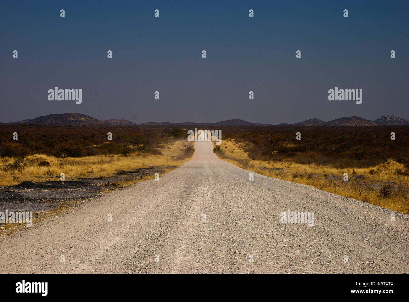 Road between Kamanjab and Palmwag, Cunene, Damaraland, Namibia Stock ...