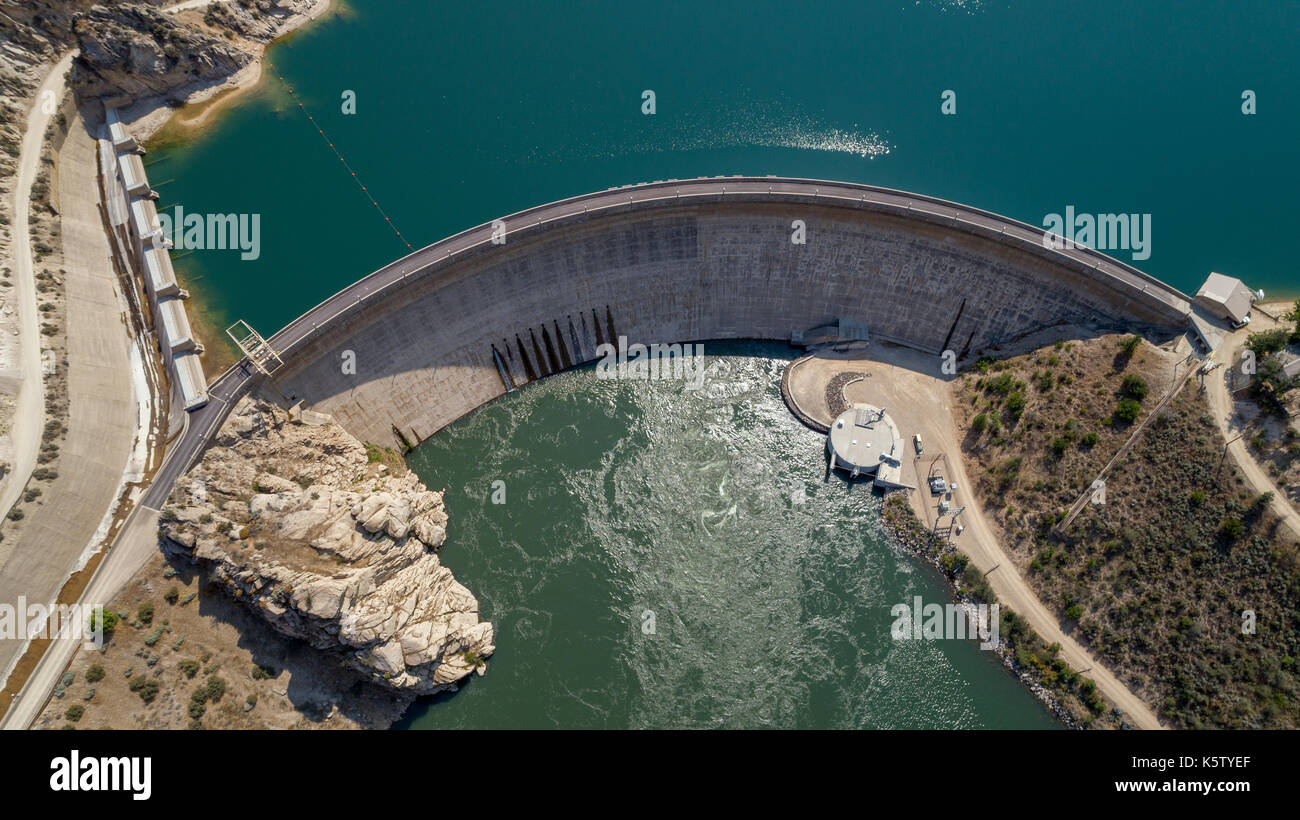 Arc's Dam on the Boise River in the spring with high water Stock Photo ...