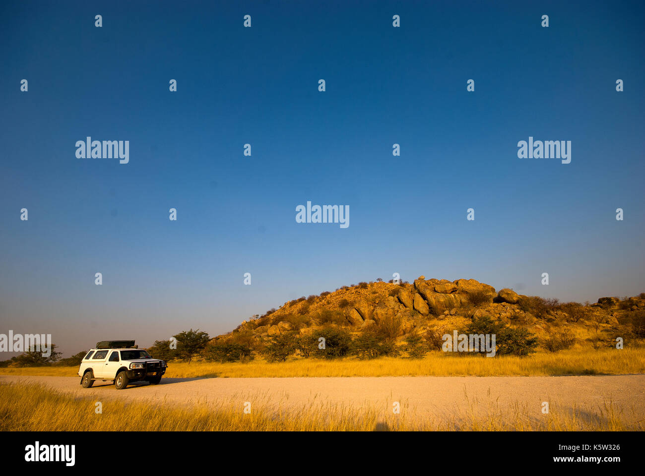 Road between Kamanjab and Palmwag, Cunene, Damaraland, Namibia Stock ...