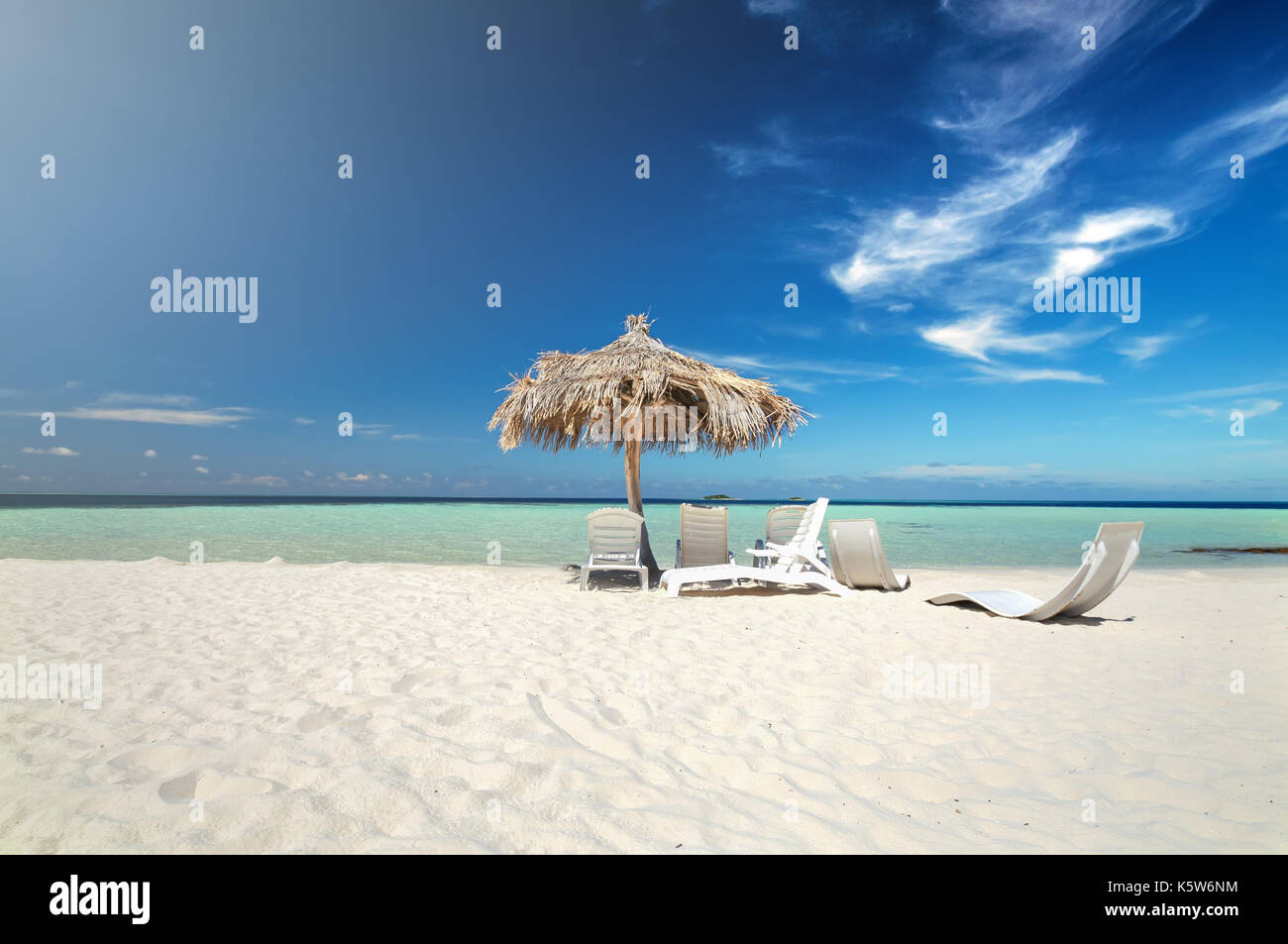 Beautiful tropical beach view: beach in Maldives. Empty island with ...