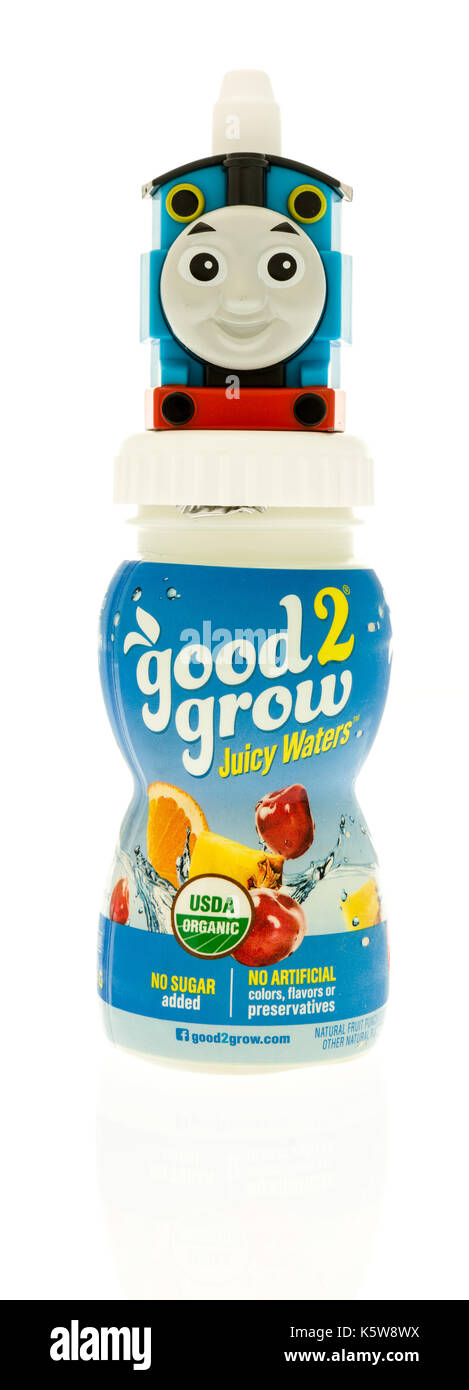 Winneconne, WI - 2 September 2017: A bottle of Good 2 Grow juicy waters ...