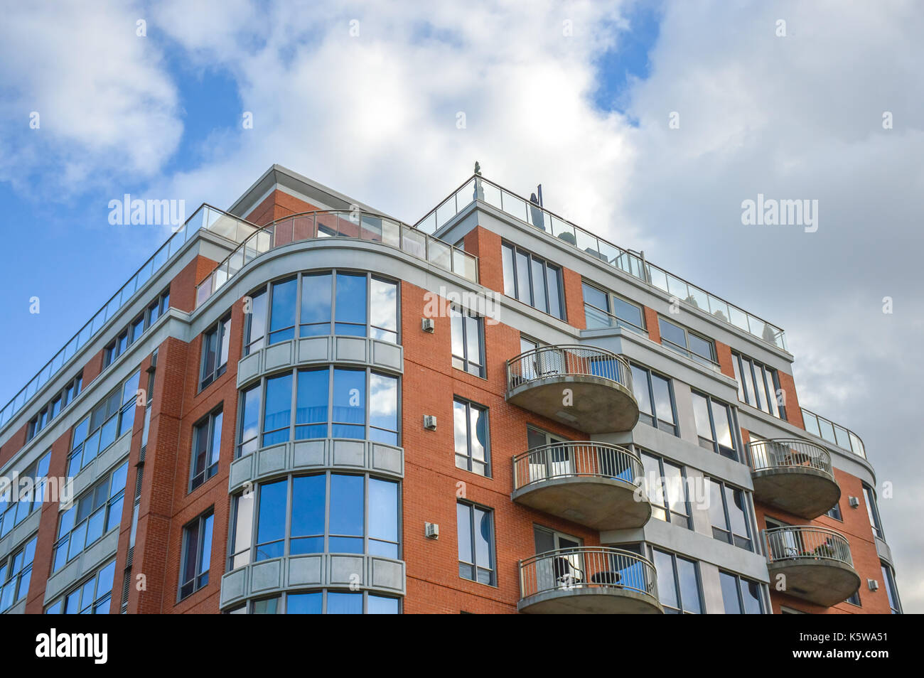 Modern condo buildings with huge windows in Montreal, Canada Stock ...
