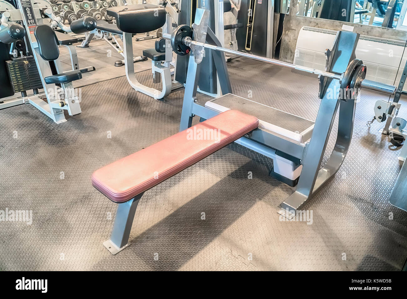 Interior of new modern gym with equipment Stock Photo - Alamy